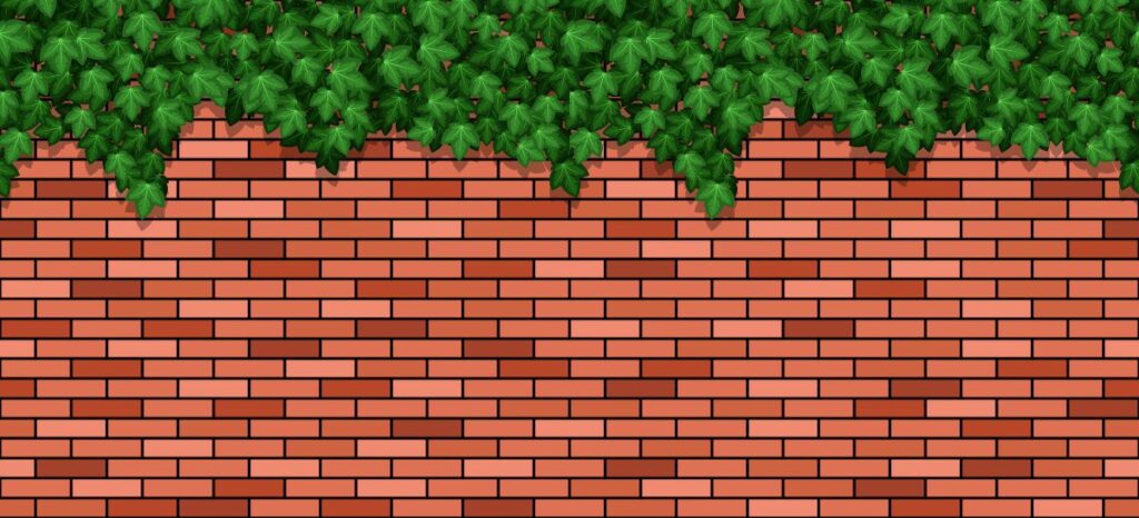 Hanging Creepers on Red Brick Wall Mural Wallpaper - Magicdecor®