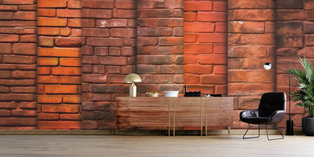 Red Brick Patchwork Mural Wallpaper - Magicdecor®