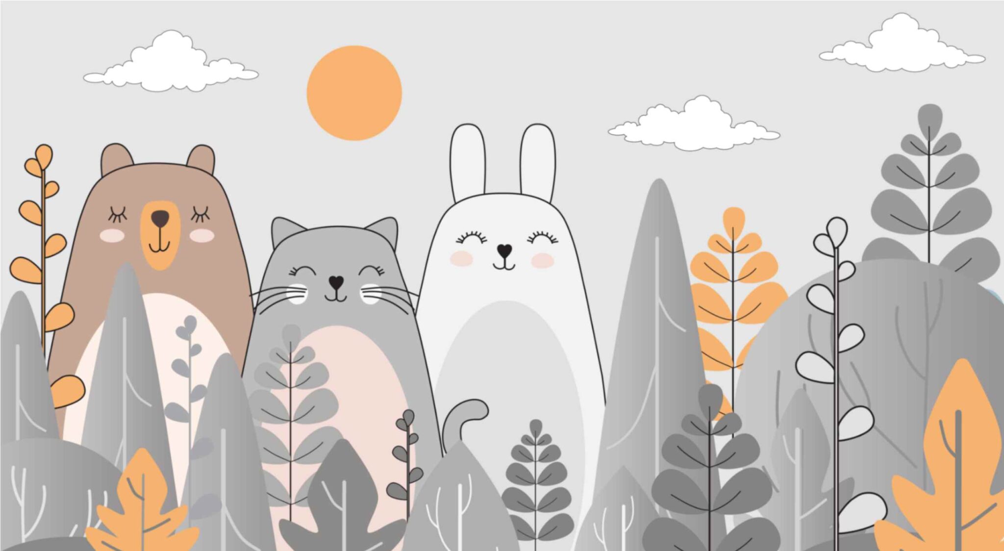 Whimsy Forest Friends Wallpaper Mural for Kids Room - Magicdecor®