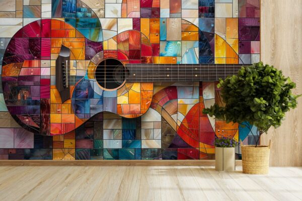 Colorful Guitar Art Wallpaper Mural - Magicdecor®