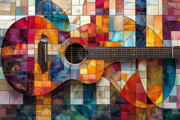 Colorful Guitar Art Wallpaper Mural - Magicdecor®