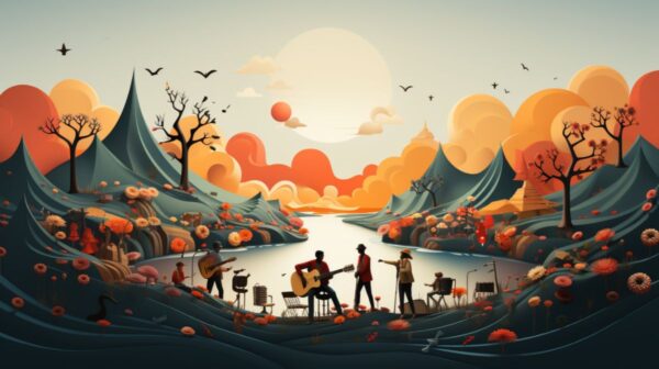 Musical Band Scenery Mural Wallpaper - Magicdecor®