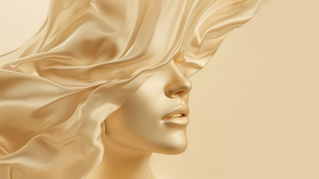 Auric Beauty, Golden Aesthetic Woman Face Wallpaper Mural - Magicdecor®