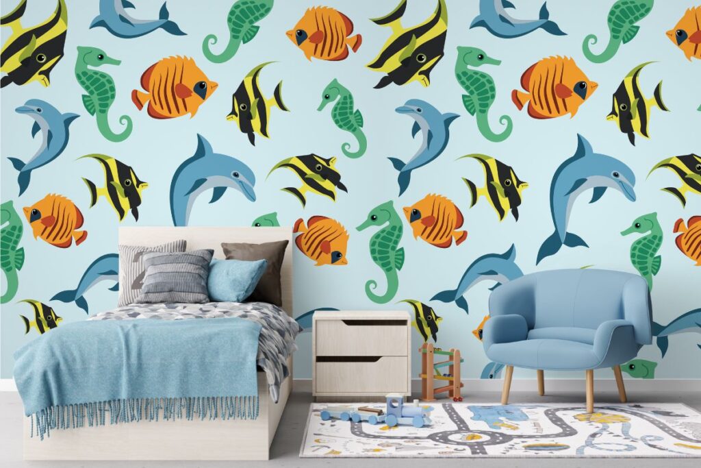 Aquatic Sea Friends Wallpaper for Wall - Magicdecor®