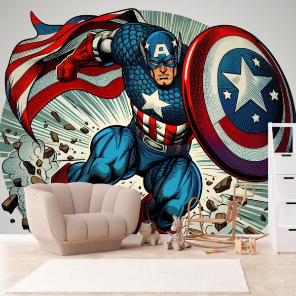 Captain America Art Wallpaper Mural for Wall - Magicdecor®