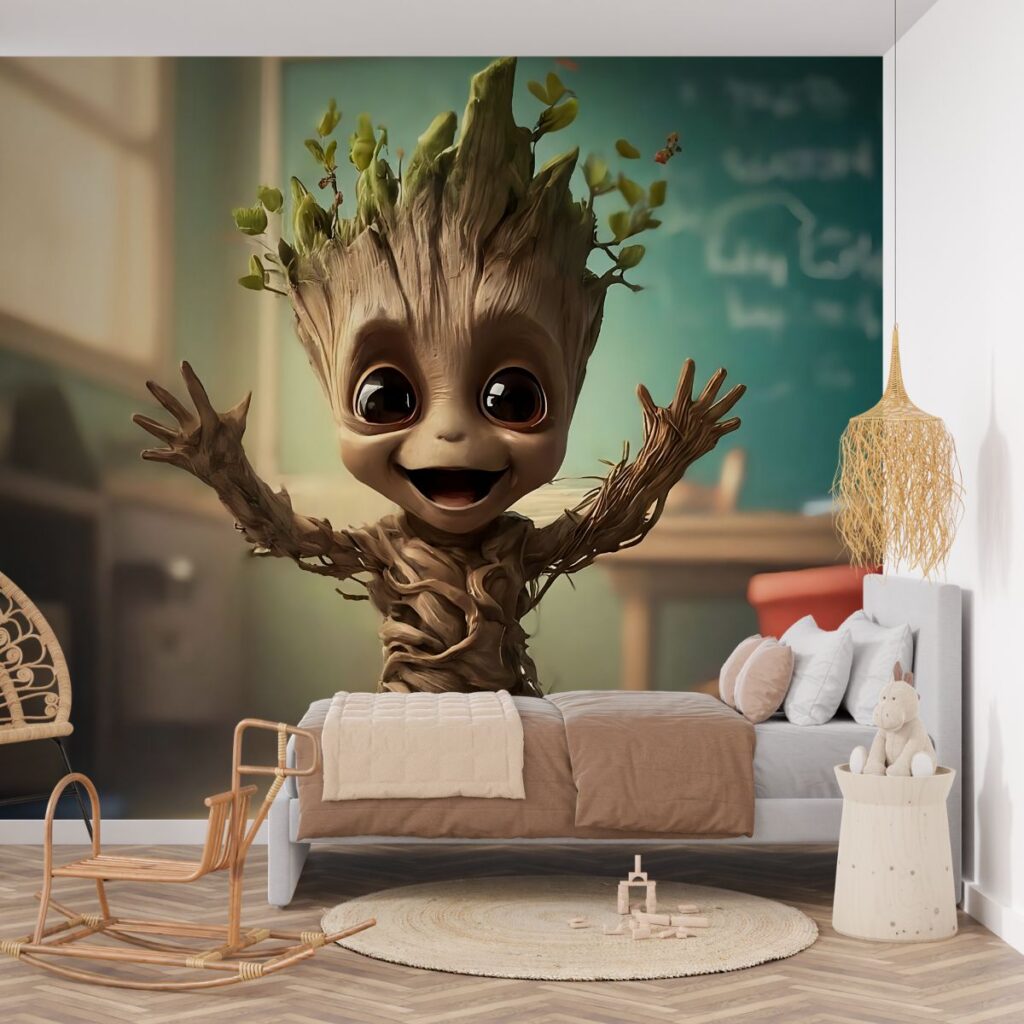 Happy Groot Wallpaper Mural for Wall - Magicdecor®