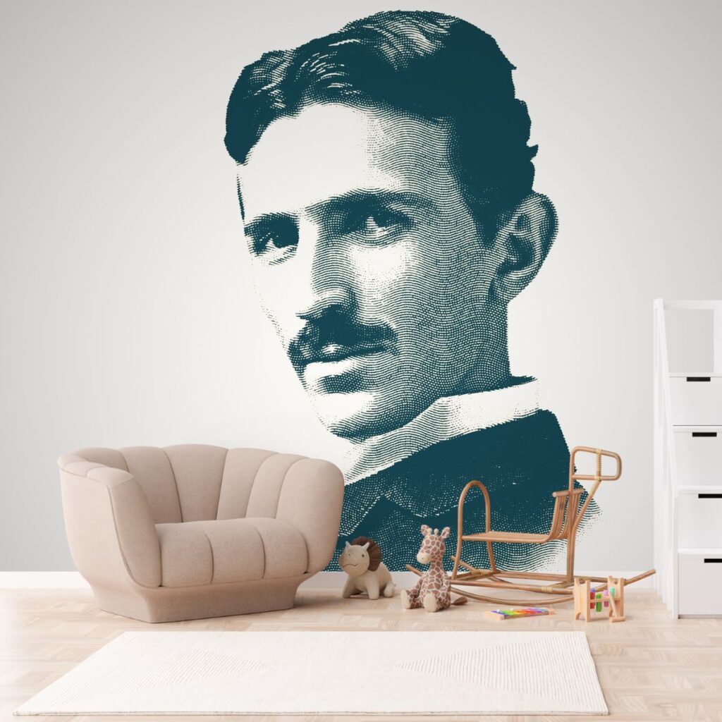 Legendry Scientist Nikola Tesla Art Wallpaper Wall Mural - Magicdecor®