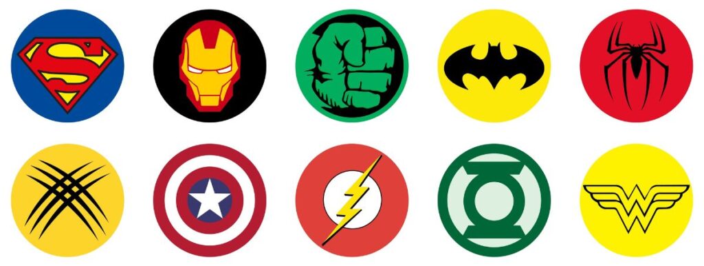 Superheroes Symbol Wall Mural Wallpaper - Magicdecor®
