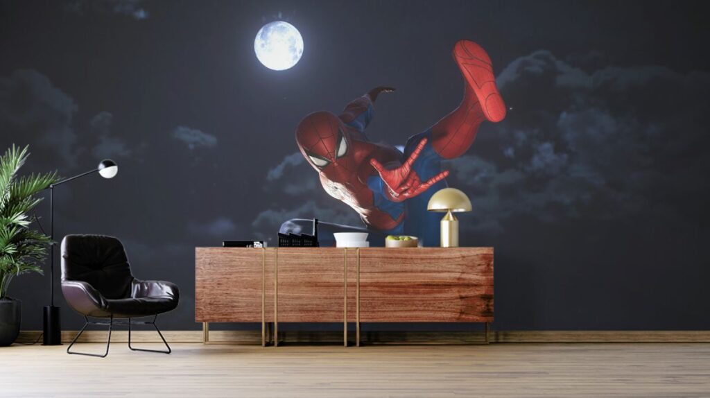 Spiderman in Full Moon Wallpaper Mural - Magicdecor®