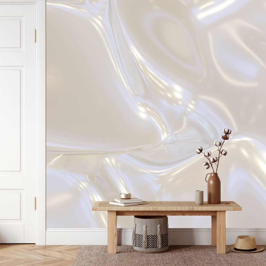 Mirror Wallpaper Mural with Shining Silk. - Magicdecor®