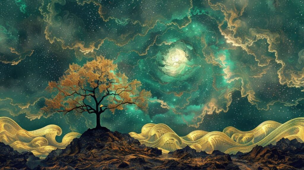 Chandra Leher, Moon Wave Scenery Mural Wallpaper - Magicdecor®
