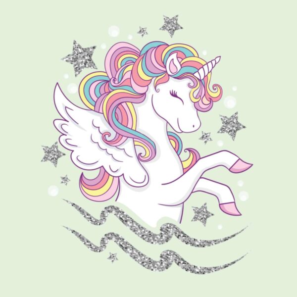 Magical Glitter Unicorn Wallpaper Mural for Kids Room - Magicdecor®
