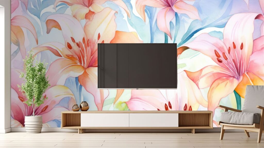 Blushing Water Lilies Wallpaper Mural for Wall - Magicdecor®