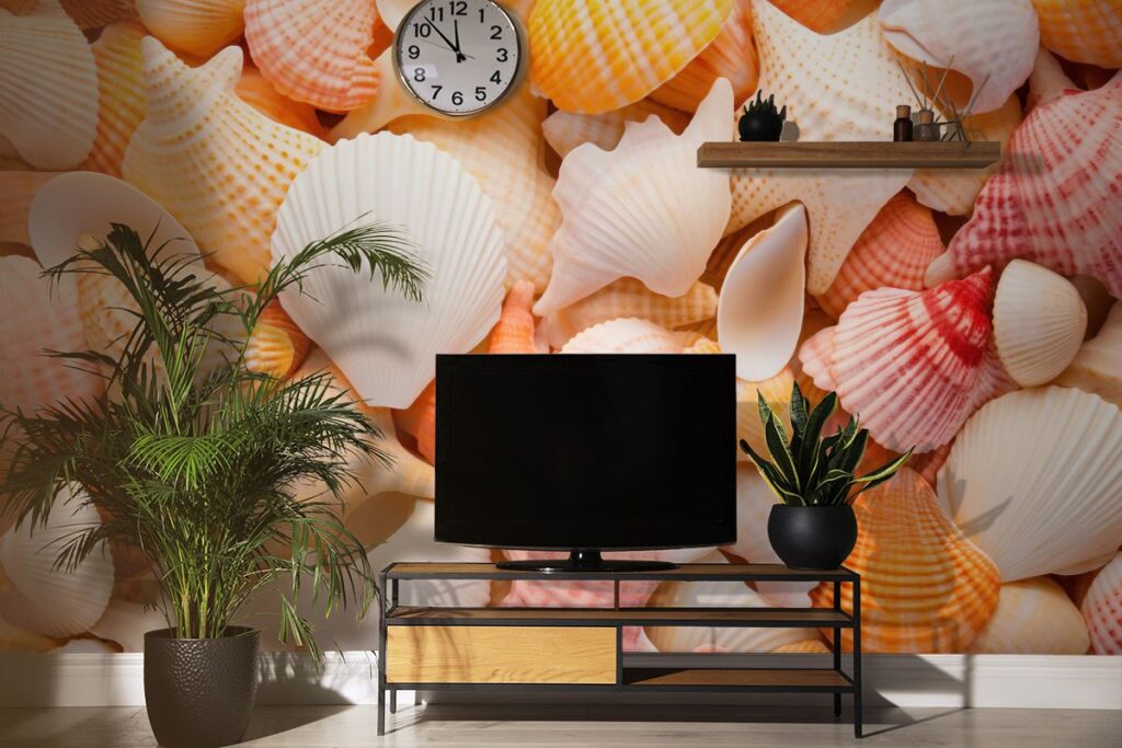 Beautiful Colorful Seashell Wallpaper Mural - Magic Decor