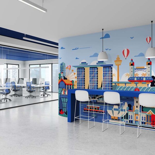 Singapore Theme Wallpaper Mural for Office, Customized - Magicdecor®