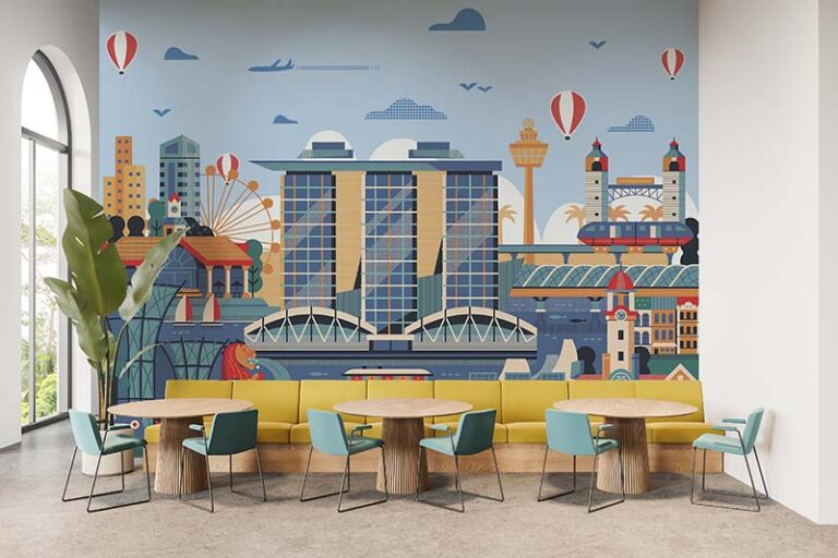 Singapore Theme Wallpaper Mural for Office, Customized - Magicdecor®