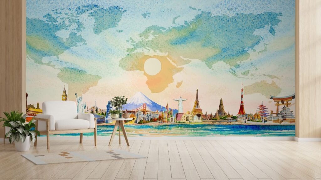 Famous Landmarks Travel Theme Wallpaper - Magicdecor®
