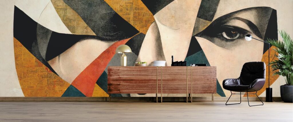 Modern Abstract Portraits of A Person Wallpaper Mural - Magicdecor®
