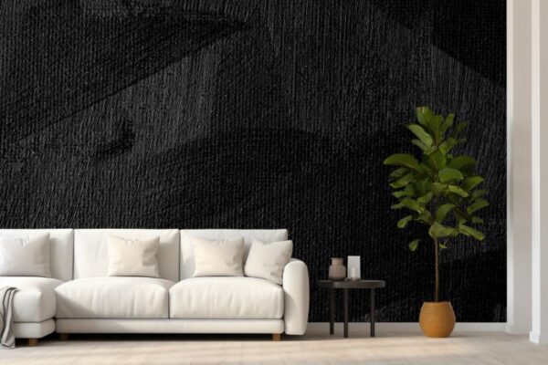 Black Abstract Paint With a Brush Texture Wallpaper Mural - Magicdecor®