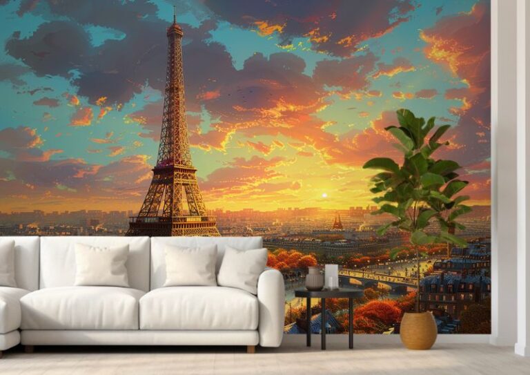 Majestic Eiffel Tower Standing Tall Scenery Mural Wallpaper - Magicdecor®