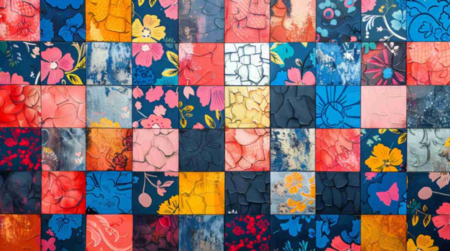 Pop Art Tiles Wallpaper Mural - Magicdecor®