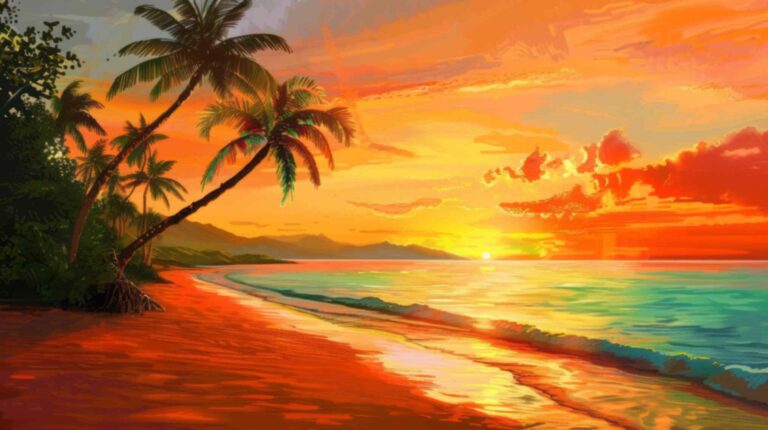 Beachside Splendor Pop Art Wallpaper Mural - Magicdecor®