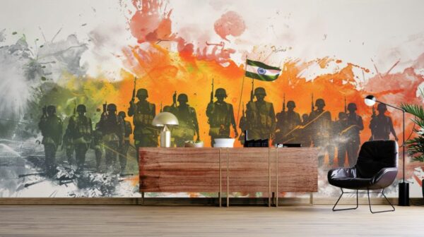 Indian Soldiers Abstract Wallpaper Mural - Magicdecor®