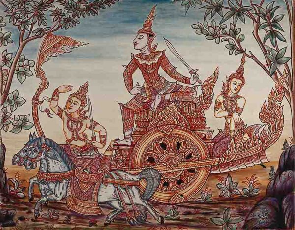 A Scene From Ramakian or Ramayan Painting Wallpaper Mural - Magicdecor®