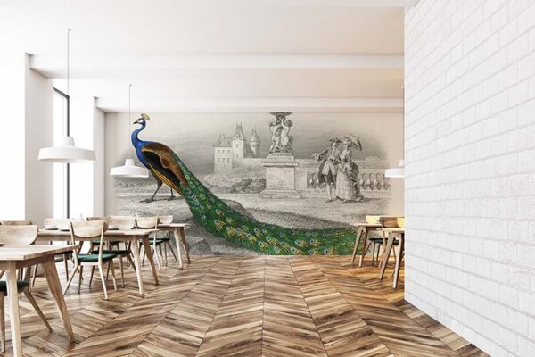 Beautiful Peacock Painting Wallpaper Mural - Magicdecor®