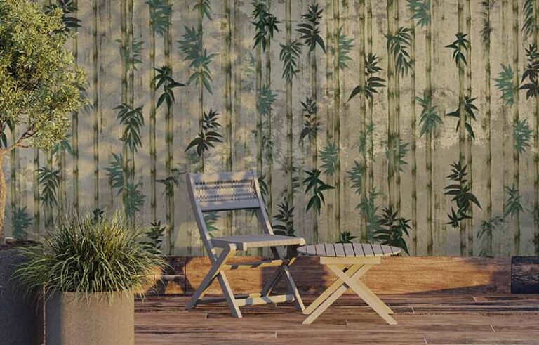 Tropical Bamboo Plants Art Drawing Wallpaper Mural - Magicdecor®