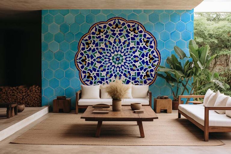 Graceful Traditional Ceramic Mosaic Wallpaper Mural - Magicdecor®