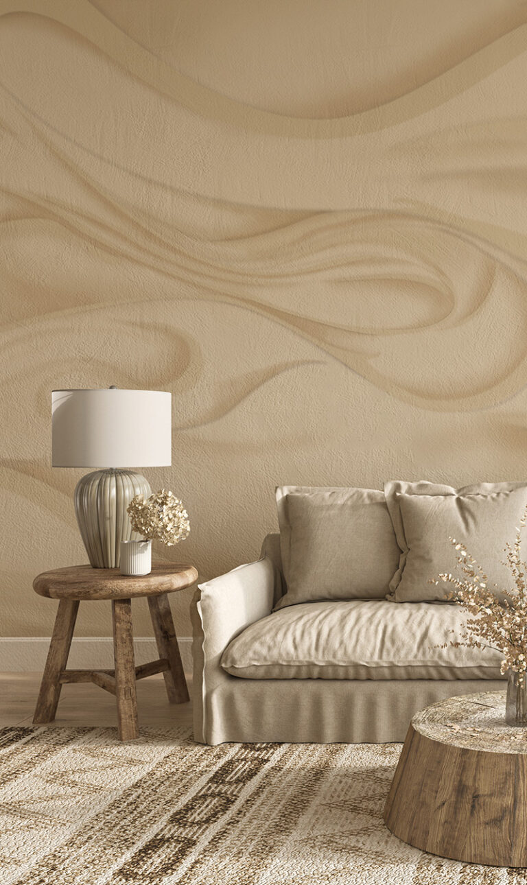 Ribbons, Serene Off-White Wallpaper Mural, Customized - Magicdecor®