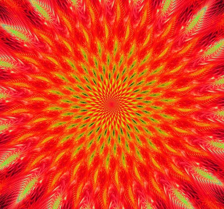 Trippy Bright Spiraling Flower Hypnotic Wallpaper Mural - Magic Decor