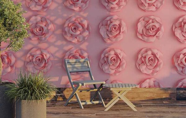 3D Rose Wall Stucco Wallpaper Mural - Magicdecor®