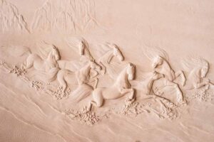 Running Horses Sculpted on Walls Wallpaper Mural - Magicdecor®