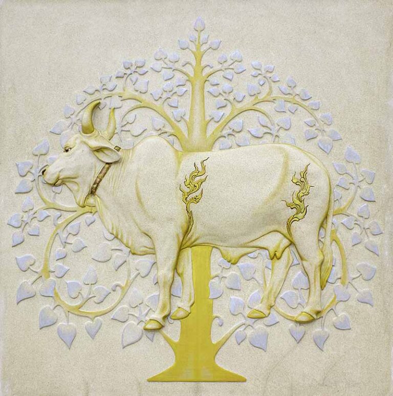 Sacred Cow Stone Carving Wallpaper Mural - Magicdecor®