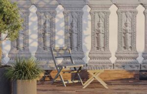 Thai Culture Statue Carved on White Stone Mural Wallpaper - Magicdecor®