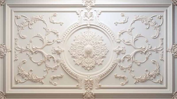 Vintage Floral Carving Frame Effect Wallpaper Mural - Magicdecor®