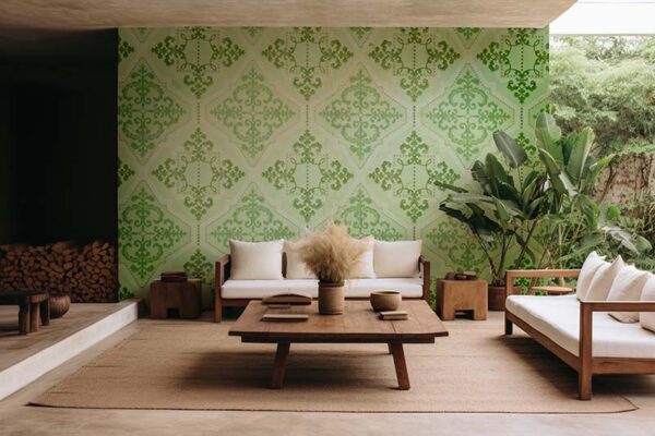 Vintage Olive Elegance Pattern Wallpaper Mural - Magicdecor®