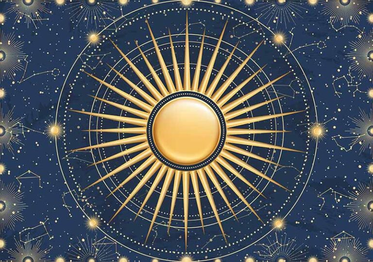 Celestial Blaze, 3D Golden Sun Wallpaper Mural - Magicdecor®