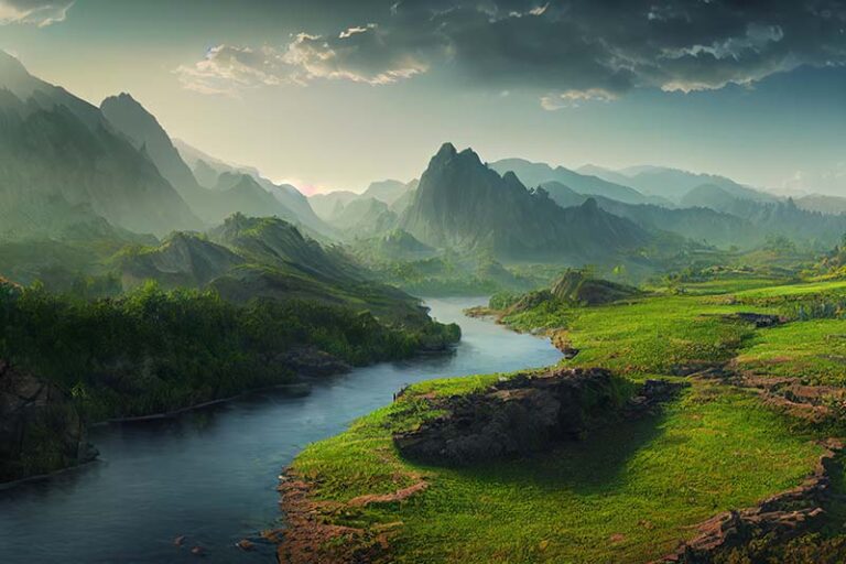 Saundarya, Beautiful Calm Nature Landscape Wallpaper Mural - Magicdecor®