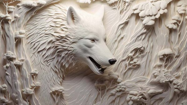 Alpha's Roar, 3D Relief Wolf Wallpaper Mural - Magicdecor®