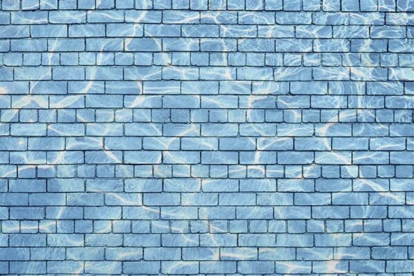 Water Effect Blue Light Bricks Wallpaper Mural - Magicdecor®