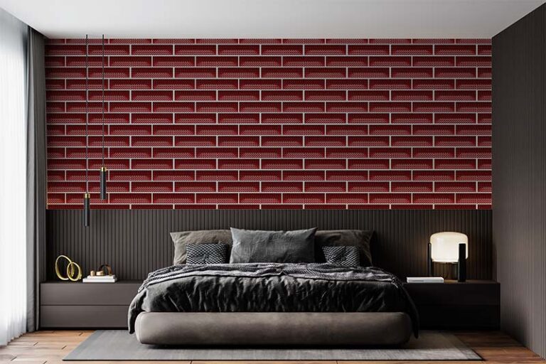 Modern Amber Bricks Glow Wallpaper Mural - Magicdecor®