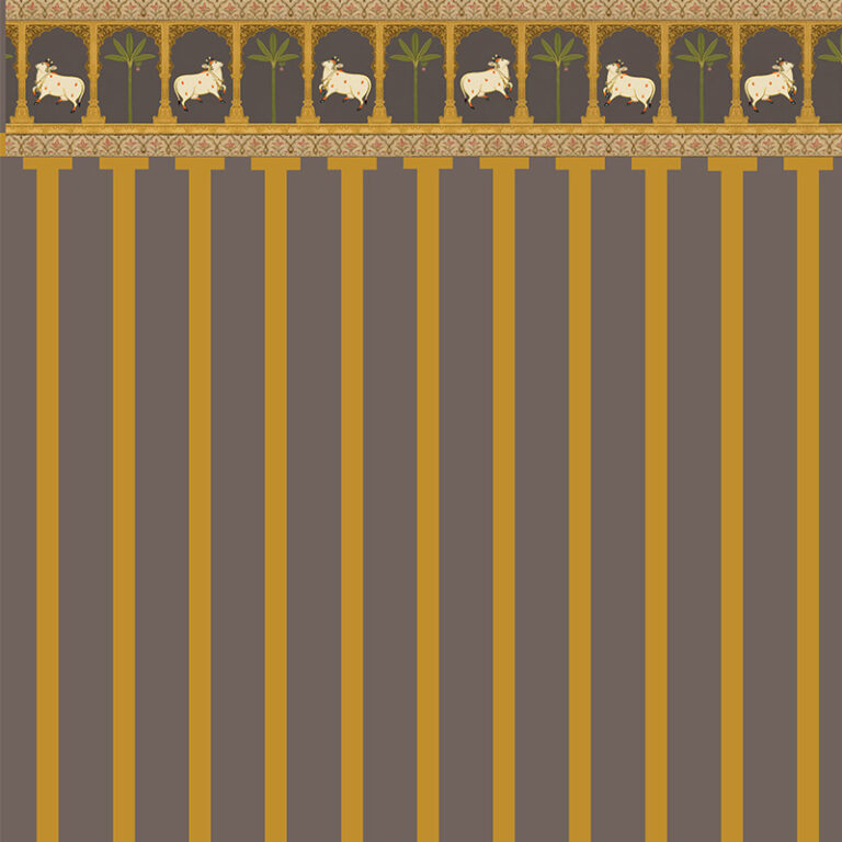 Swarn, Golden Pichwai Gopala Bliss Wallpaper Mural, Customized - Magicdecor®