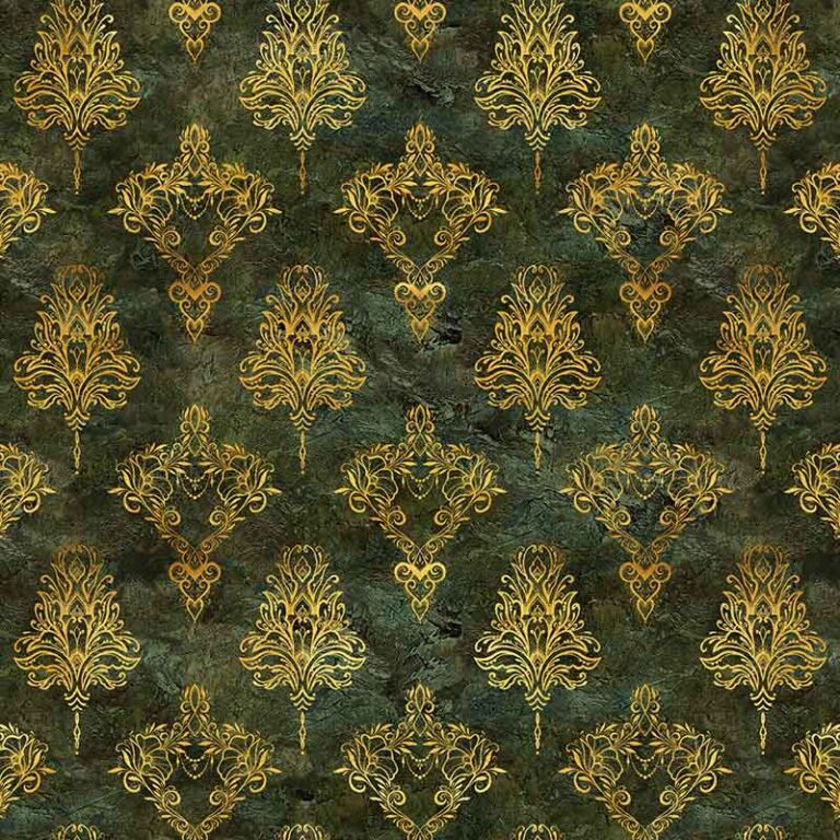 Empire Gold Flourish Damask Pattern Wallpaper Mural - Magicdecor®