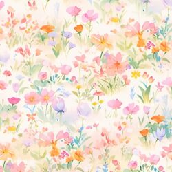 Eleganza, Pastel Colorful Watercolor Tulip Flowers Wallpaper Mural ...