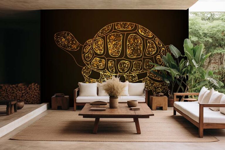 Feng Shui Chinese Symbol of Wealth Golden Tortoise Wallpaper Mural ...