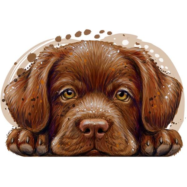 Realistic Watercolor Portrait of a Labrador Puppy Wallpaper Mural ...