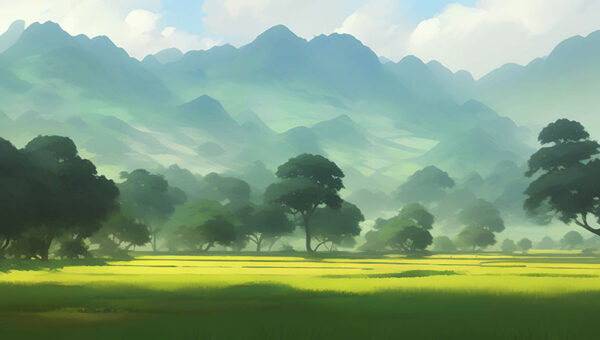 Upvan, Mountains and Farmlands Scenery Wallpaper Mural - Magicdecor®